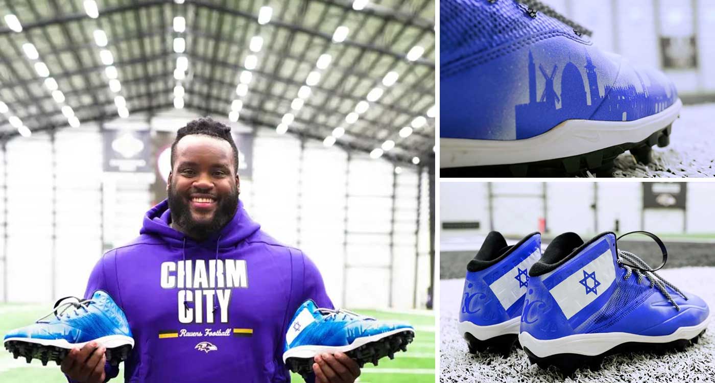 NFL player puts Israel flag on his trainers to show support for Israel