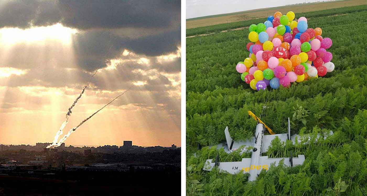 Gaza terrorists launch explosive device attached to balloons, fire ...