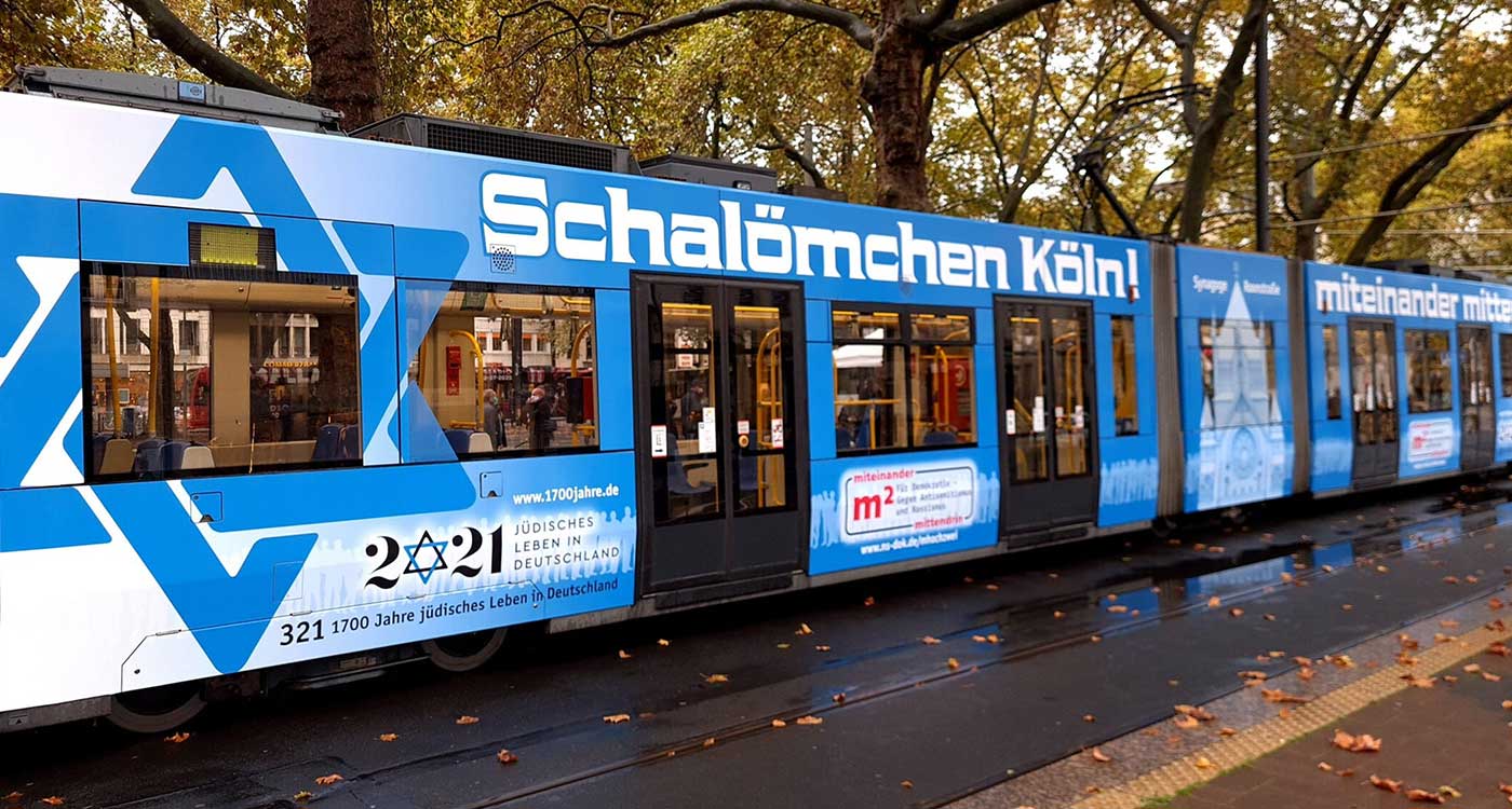 Cologne tram decorated to celebrate 1,700 years of German Jewish life